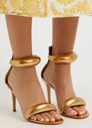 GIANVITO ROSSI Bijoux Nappa Silk Sandal 85mm - Gold