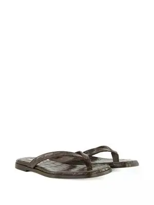 EMME PARSONS Embossed Croc Flat Sandals