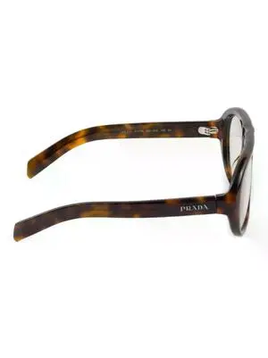 Prada Tortoiseshell Aviator Full Rim Sunglasses - Brown
