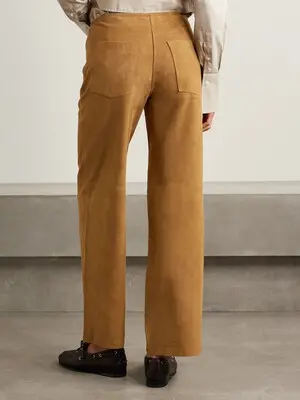 LA LIGNE Jenny Suede Wide-leg Pants - Brown