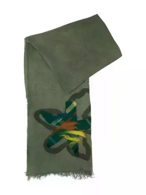 EXQUISITE J Floral-graphic Scarf - Green