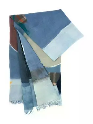 EXQUISITE J Fringed Scarf - Blue