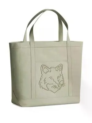 Maison Kitsuné Large Fox Head Tote Bag - Neutrals