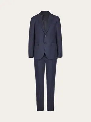 FERRAGAMO Striped Suit In Wool - Blue