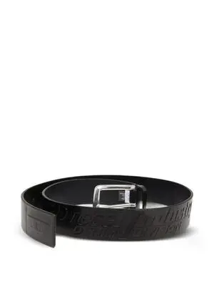 DIESEL® B-flag-d Logo-embossed Belt - Black