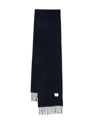 Sunspel Cashmere Fringed Scarf - Blue