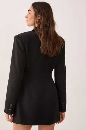 Nasty Gal Shoulder Pad Blazer Mini Dress - Black