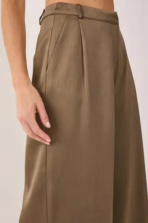 Nasty Gal Satin Pleated Tailored Wide-leg Pants