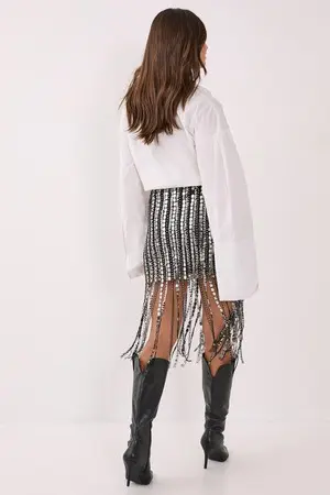 Nasty Gal Embellished Tassel Mini Skirt