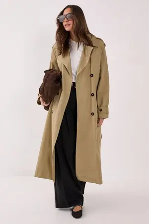 Nasty Gal Double Breasted Belted Trench Coat