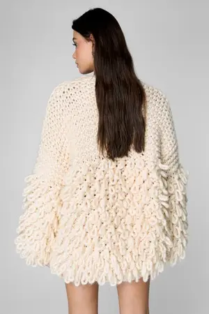 Nasty Gal Oversized Chunky Knit Cardigan - Cream