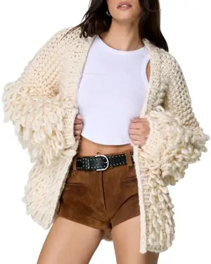 Nasty Gal Oversized Chunky Knit Cardigan - Cream