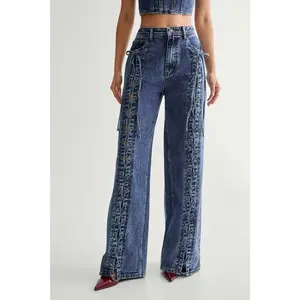 Nasty Gal Lace-up Wide-leg Jeans