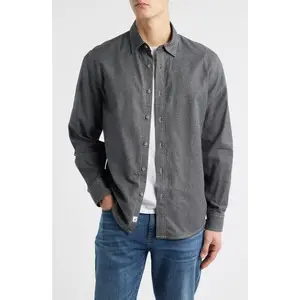 James Campbell Cana Modern Fit Cotton Button-up Shirt - Coal