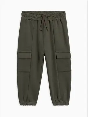 KENDI Dallis Fleece Cargo Sweatpants - Pine