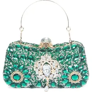 LAUREN LORRAINE Shimmering Evening Clutch - Green