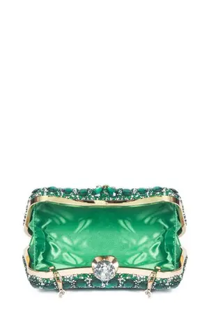 LAUREN LORRAINE Shimmering Evening Clutch - Green