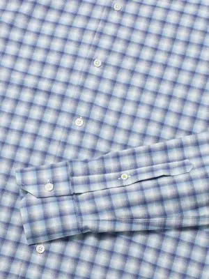 Robert Talbott Reynolds Ultra Light Weight Brushed Ombre Plaid Shirt - Blue Multi