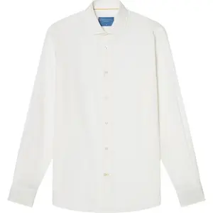 Robert Talbott Reynolds Ultra Light Weight Brushed Herringbone Shirt Cream