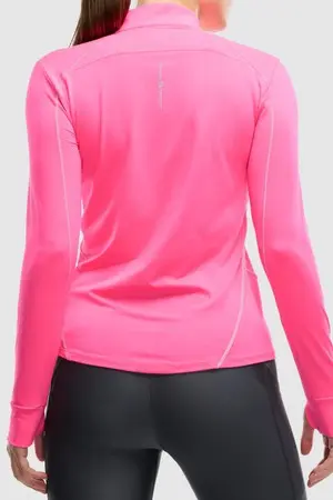 PELOTON Active Brushed Jersey Quarter-zip - Hot Pink