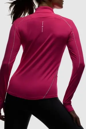 PELOTON Active Brushed Jersey Quarter-zip - Hot Pink