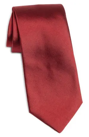 JACK VICTOR Solid Silk Tie - Red