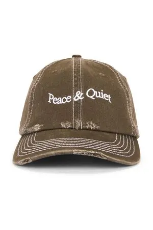 MUSEUM OF PEACE & QUIET Wordmark Reverse Stitched Dad Hat - Brown