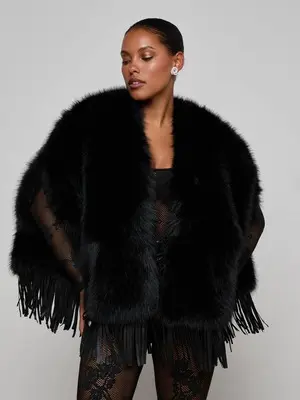 Draped Faux Fur Shrugs