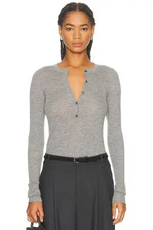 Sprwmn Henley Long Sleeve Top