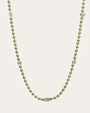 DARA KAYE Constellation Ball Chain Necklace With Lab-grown Diamonds - Yellow
