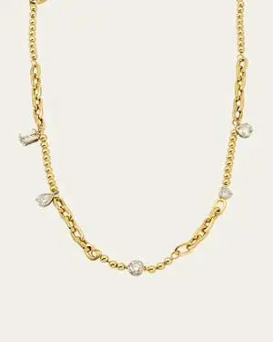 DARA KAYE Confetti Chain Necklace With Lab-grown Diamond Mix - Yellow