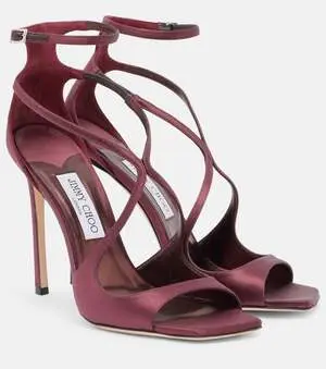 JIMMY CHOO Azia 110 Satin Sandals - Purple