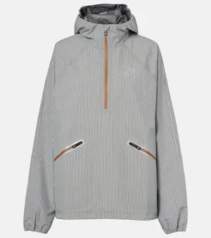 Loewe X On Storm Striped Half-zip Jacket - Brown