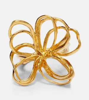 Oscar De La Renta Threaded Flower Ring - Gold