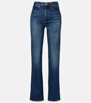 FRAME Vertical High-rise Straight Jeans - Blue