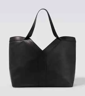 Saint Laurent Large Leather Tote Bag - Black