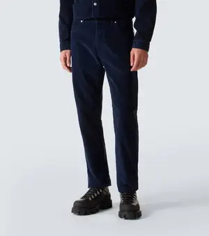 Stone Island Mid-rise Cotton Corduroy Slim Jeans - Blue