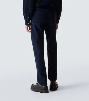 Stone Island Mid-rise Cotton Corduroy Slim Jeans - Blue