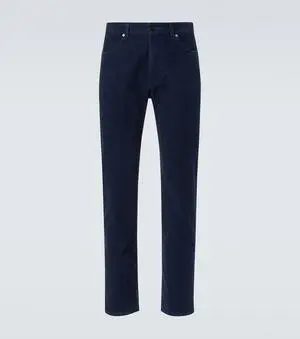 Stone Island Mid-rise Cotton Corduroy Slim Jeans - Blue