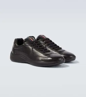 Prada America's Cup Leather Sneakers - Black