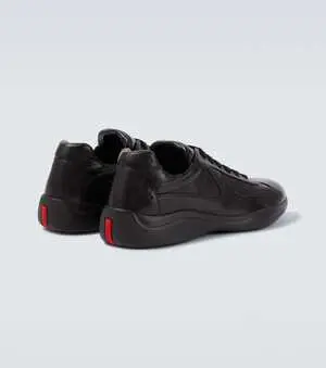 Prada America's Cup Leather Sneakers - Black