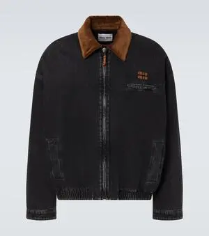 Miu Miu Corduroy-trimmed Denim Blouson Jacket