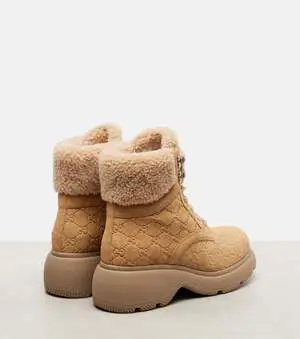 Gucci Yaga Gg Suede Combat Boots