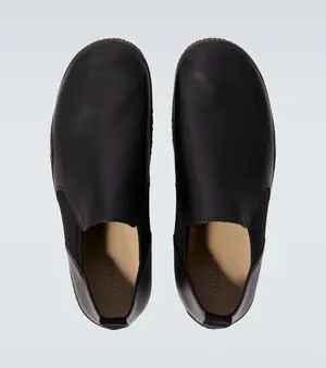 LEMAIRE Vibram Leather Slip-on Shoes - Black