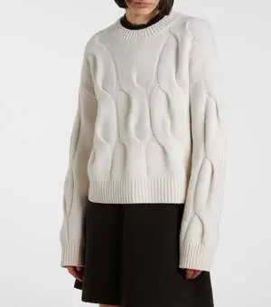 LISA YANG Sammie Cable-knit Cashmere Sweater - White