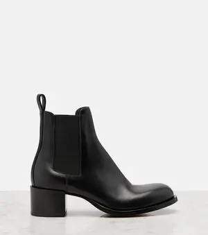 THE ROW Nobilis Chelsea Leather Ankle Boots - Black