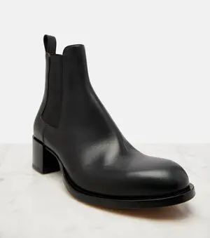 THE ROW Nobilis Chelsea Leather Ankle Boots - Black