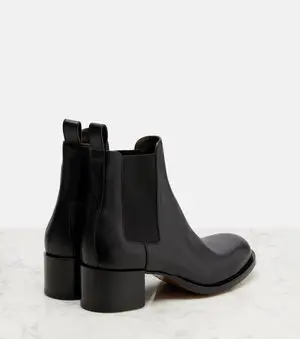 THE ROW Nobilis Chelsea Leather Ankle Boots - Black