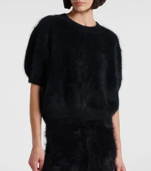 LISA YANG Juniper Brushed Cashmere Top - Black