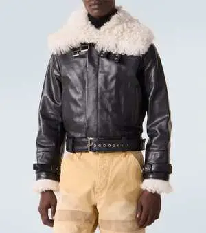WALES BONNER Bridge Leather Jacket